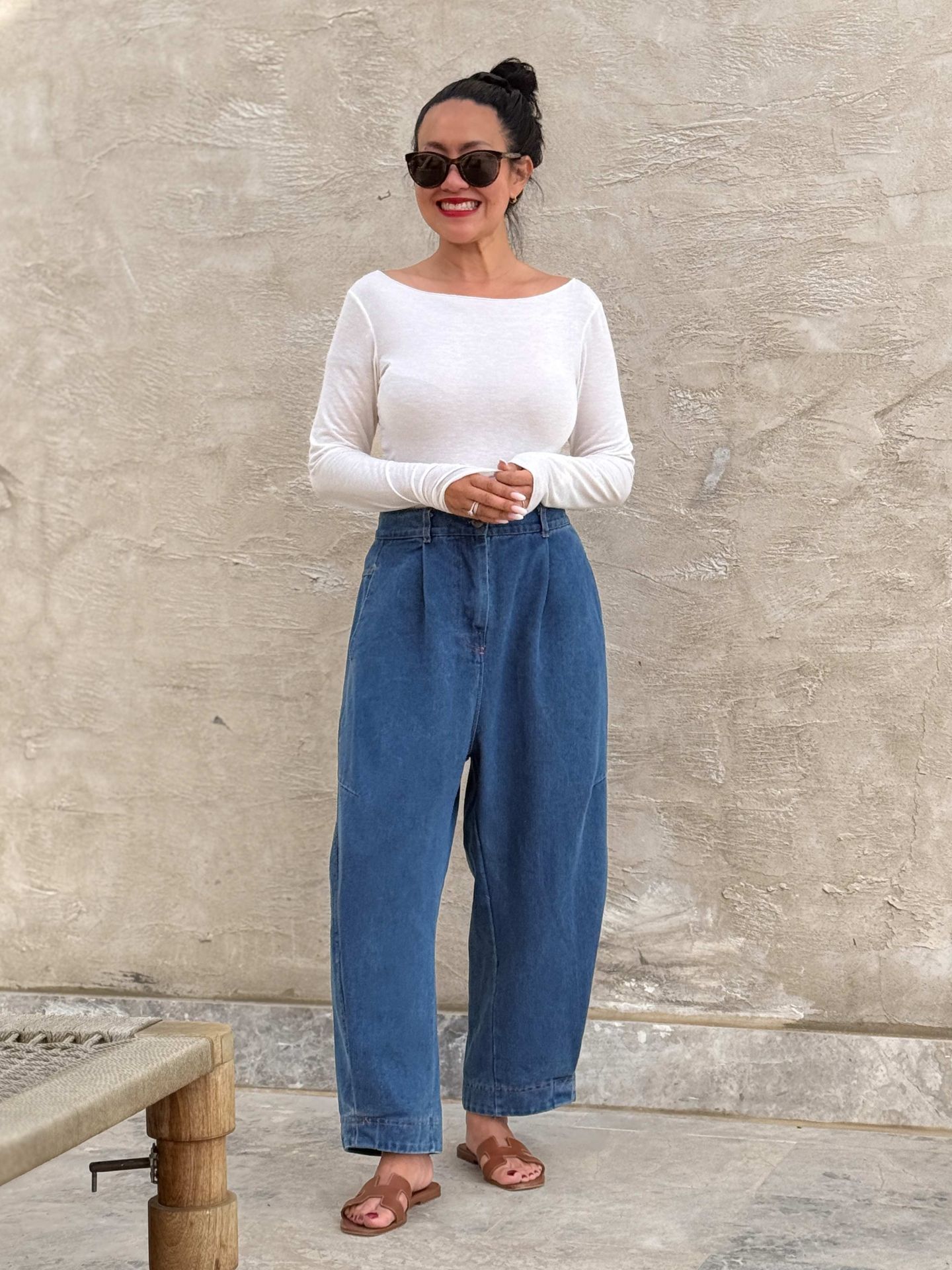 Balloon Jeans Hose - Leo Camel - M