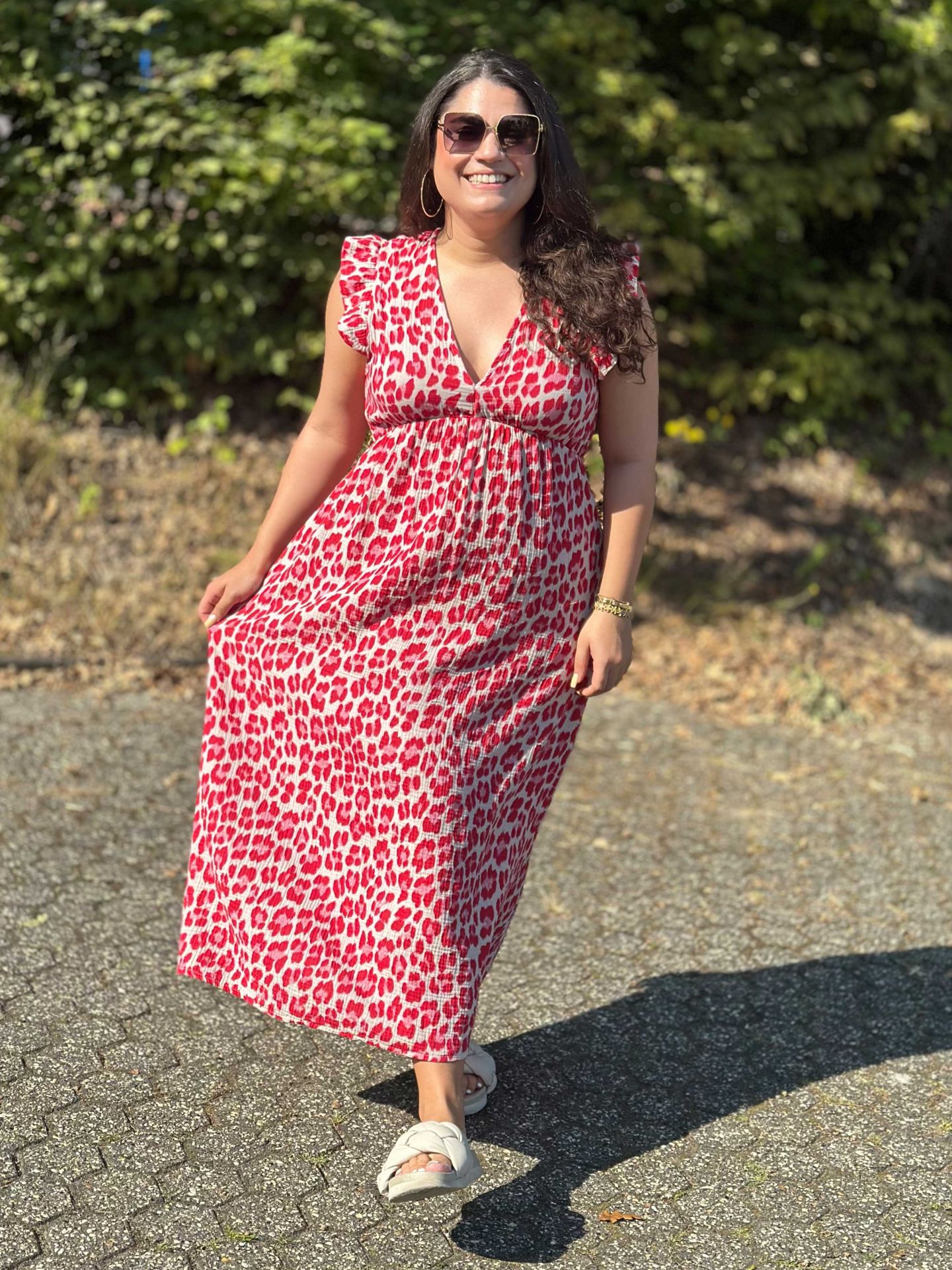 Musselin Oversize Kurzarm Blusenkleid - Milano - LEOPARD - Juicy