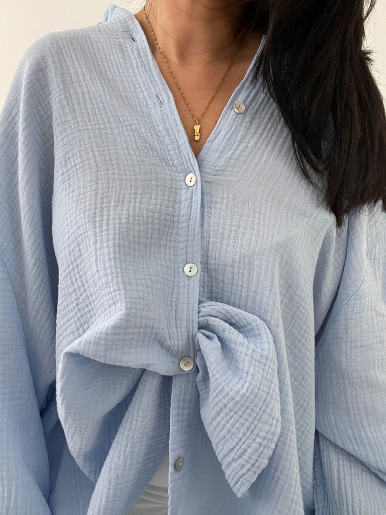 Musselin Long Oversize Bluse - Must Have - Flamingo