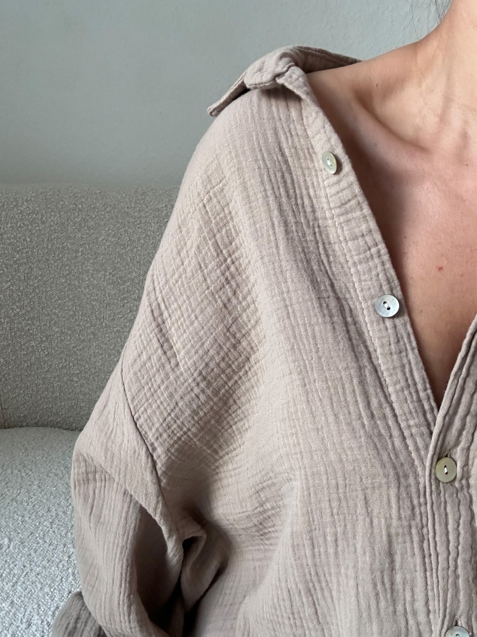 Musselin Long Oversize Bluse - Must Have - Flamingo