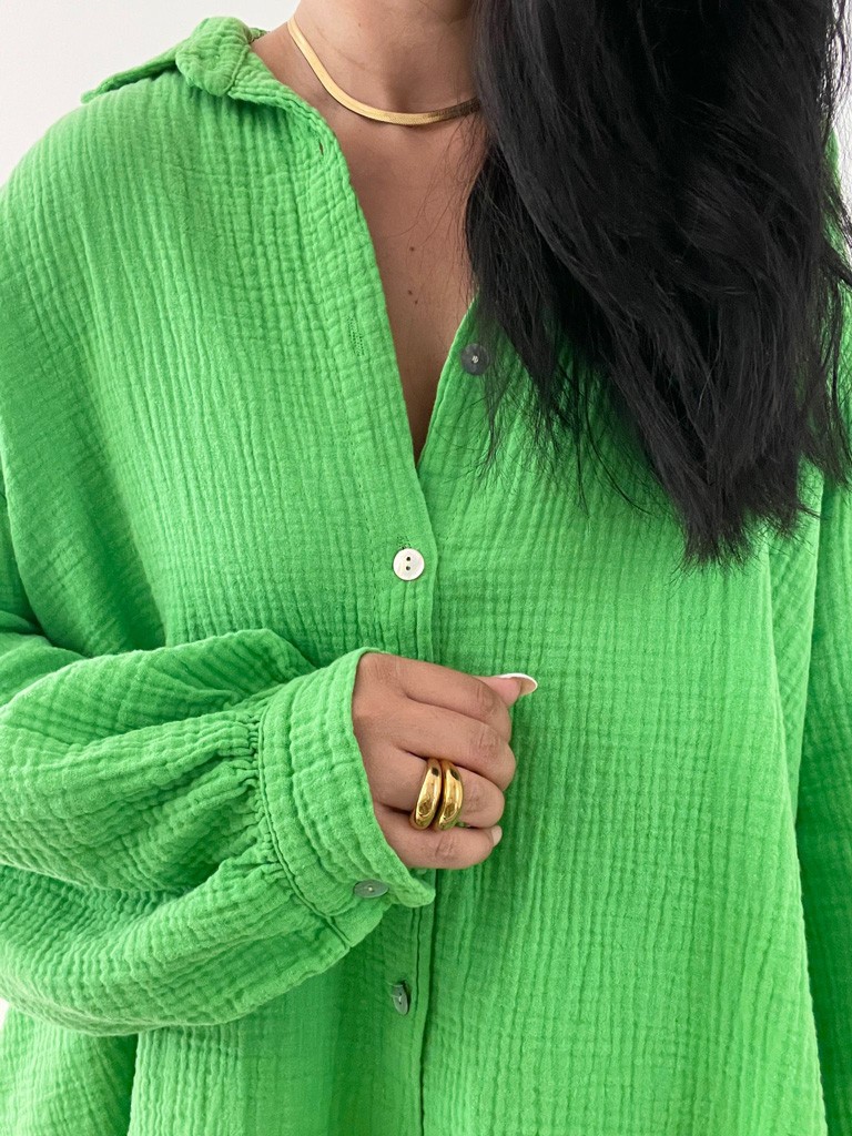 Musselin Long Oversize Bluse - Must Have - Flamingo